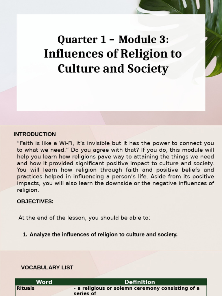 Religion's Impact on Culture & Society | PDF | Protestantism | Passover