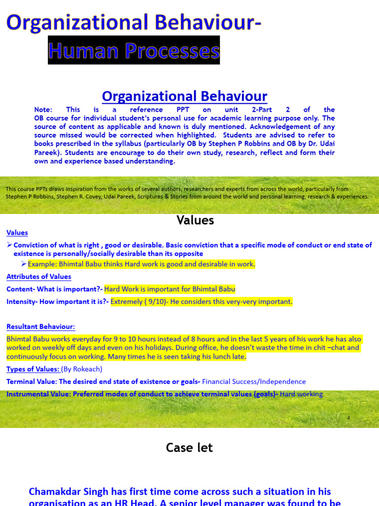 OB-Unit 2-Part 2-Reference PPT-Human Processes | PDF