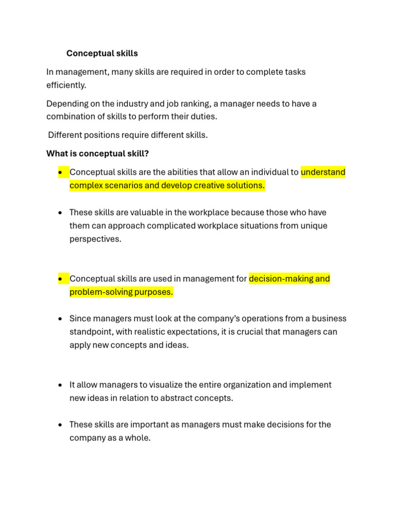 Conceptual Skill | PDF