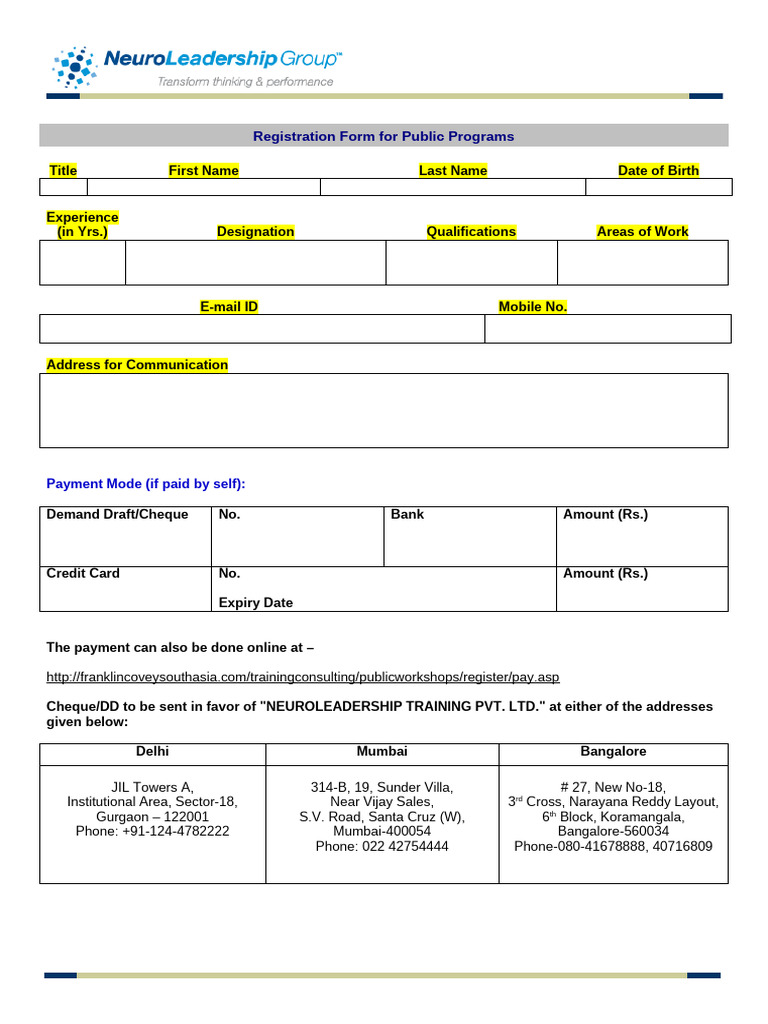 Registration Form - NLG | PDF