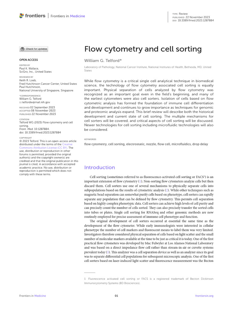 Flow Cytometry And Cell Sorting Pdf