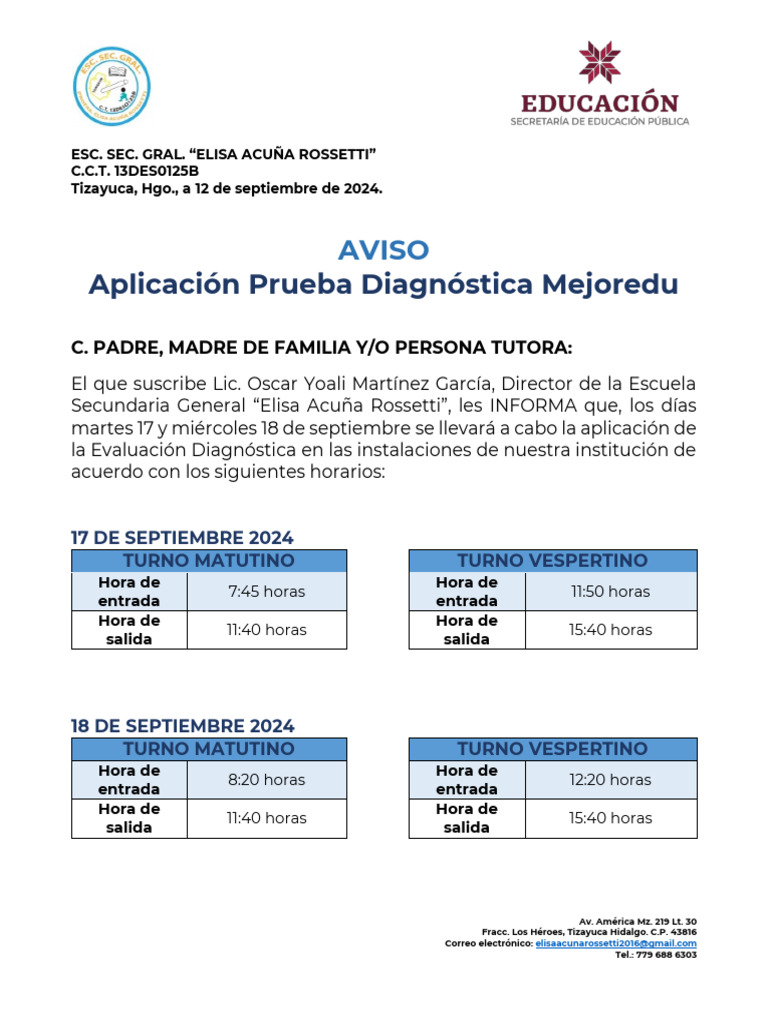 Aviso Mejoredu | PDF