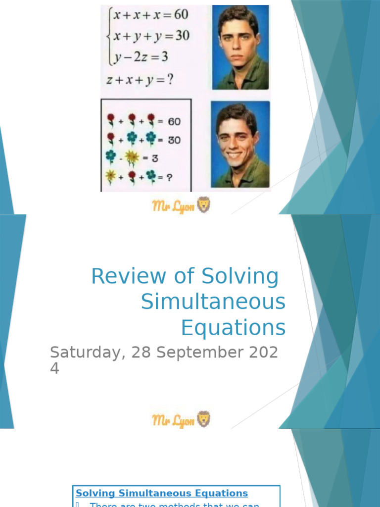 Review of Simultaneous Equations | PDF
