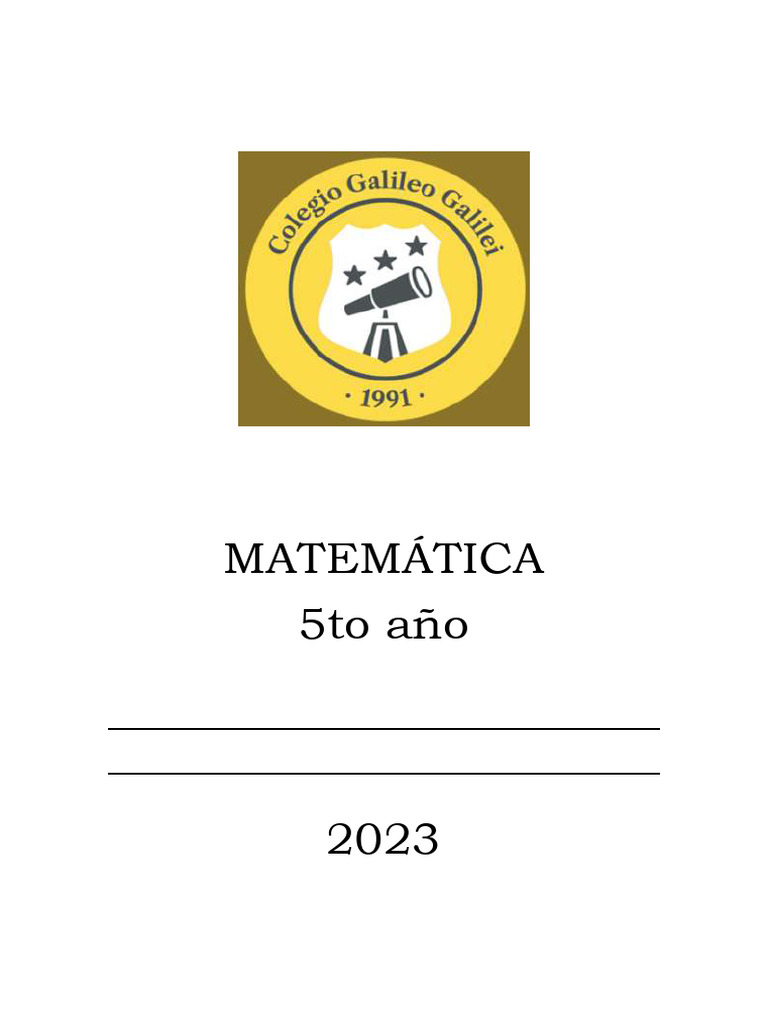 Matemática 5to Cuadernillo 2023 | PDF