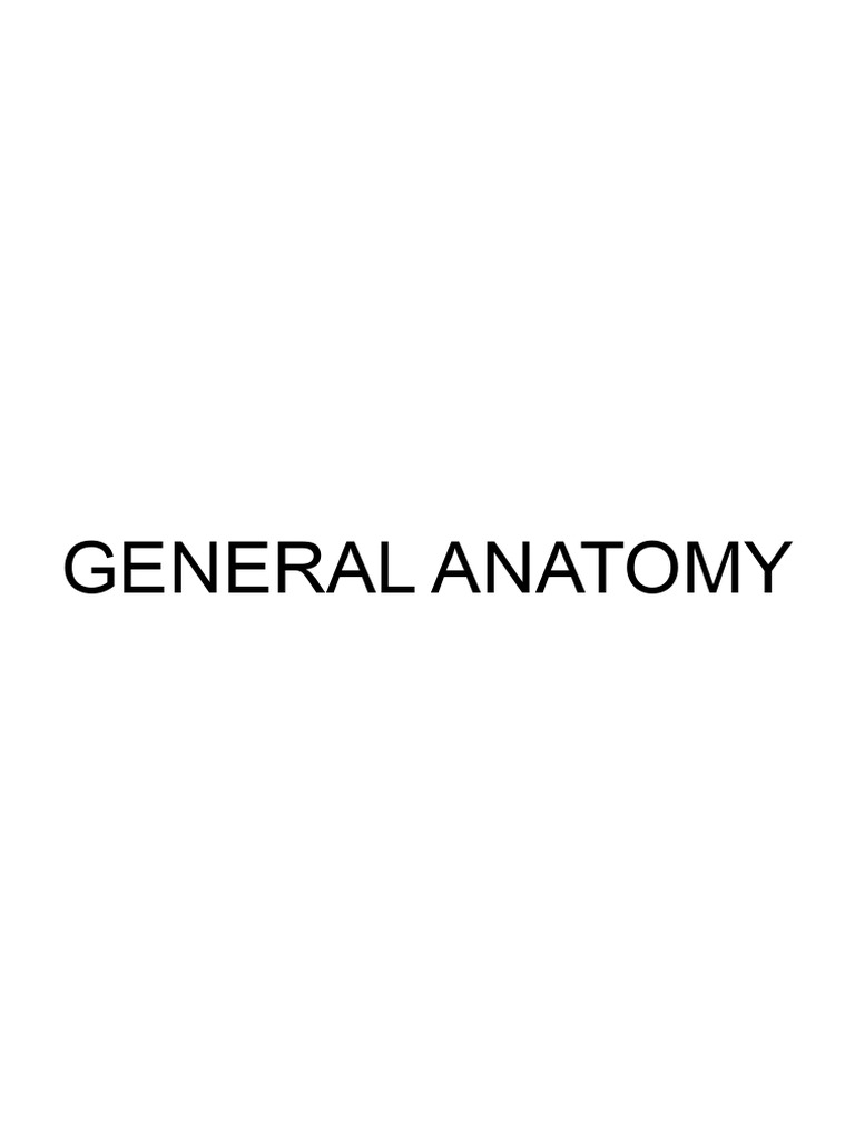 Overview of General Anatomy | PDF