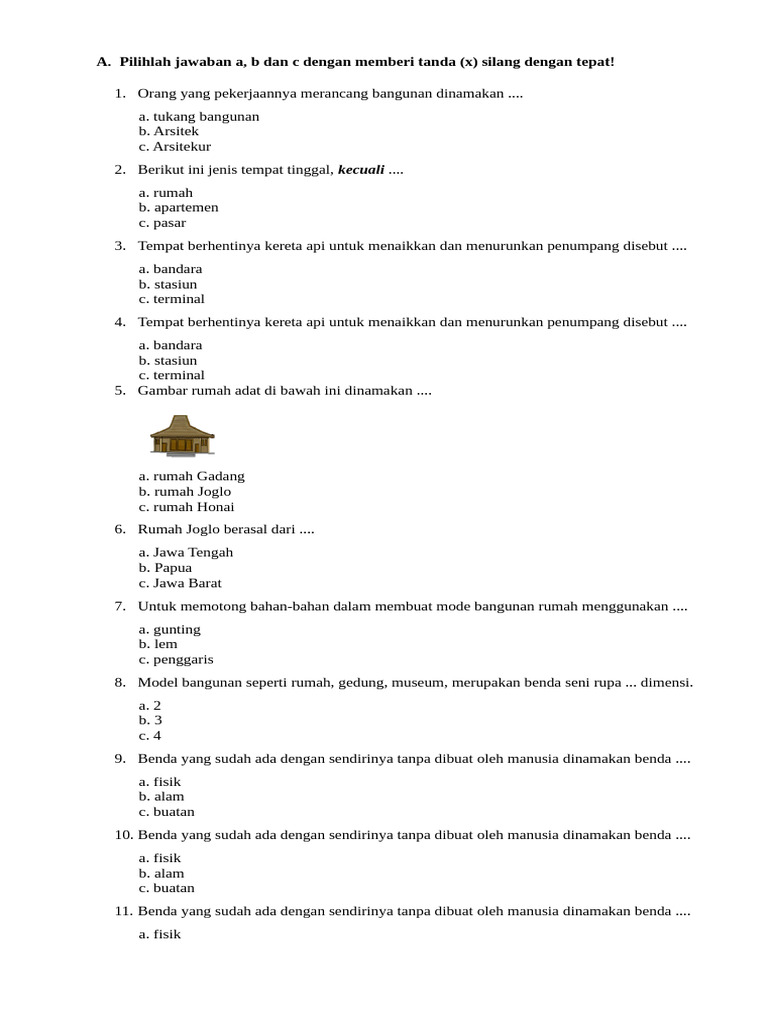 Soal Pat SBK 1 | PDF