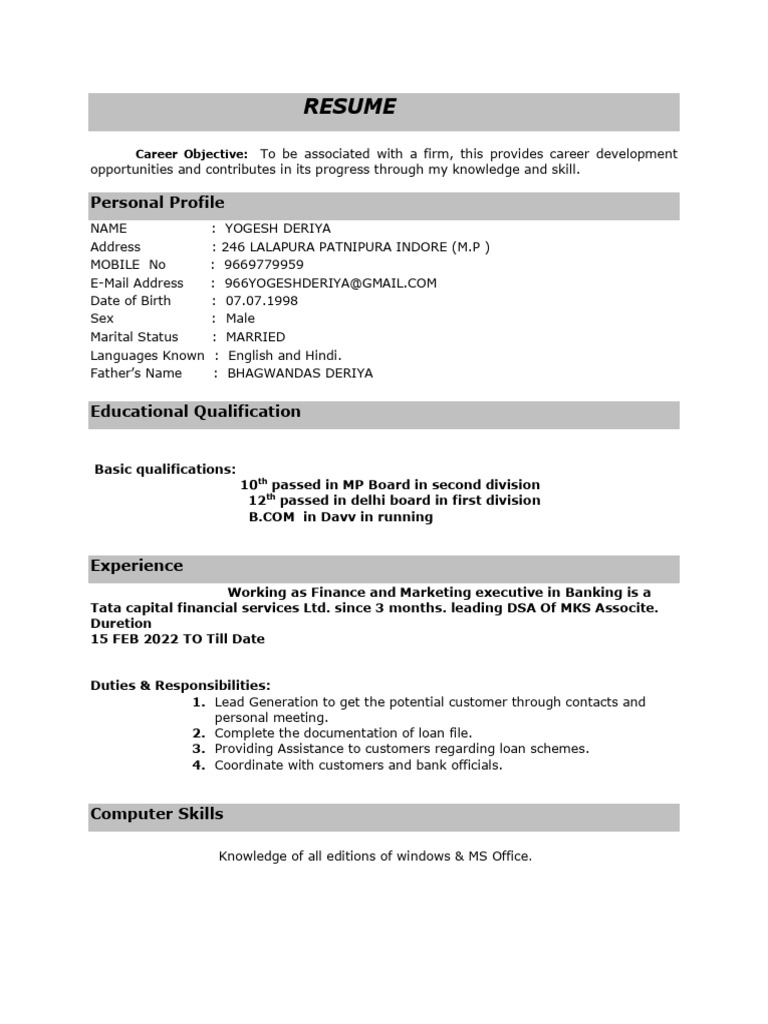 Yogesh Resume | PDF