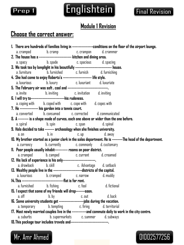 Pioneer b1 Revision Modules 1-2-3 (Darsenglizy.com موقع درس انجليزي) | PDF