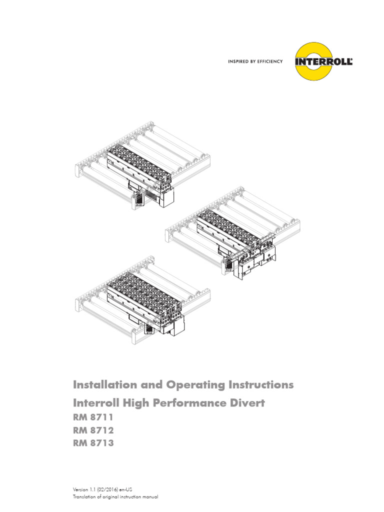 8711 8712 8713 Interroll High Performance Divert EN T.Nr.1103991 V1.1 | PDF