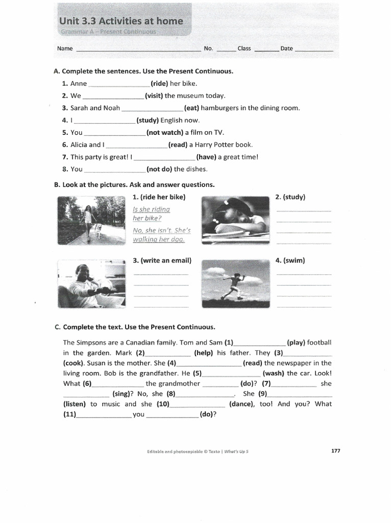 Present Continuous Whatsup5 Ex | PDF