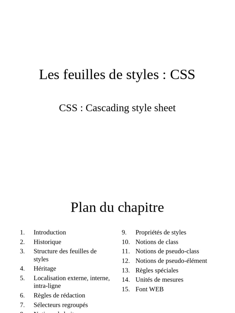 Les Feuilles de Styles: CSS: CSS: Cascading Style Sheet | PDF