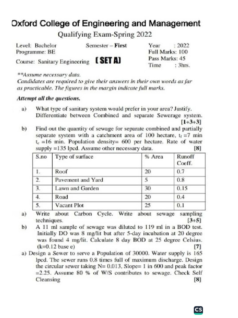 Sanitary Engineering Solution | PDF