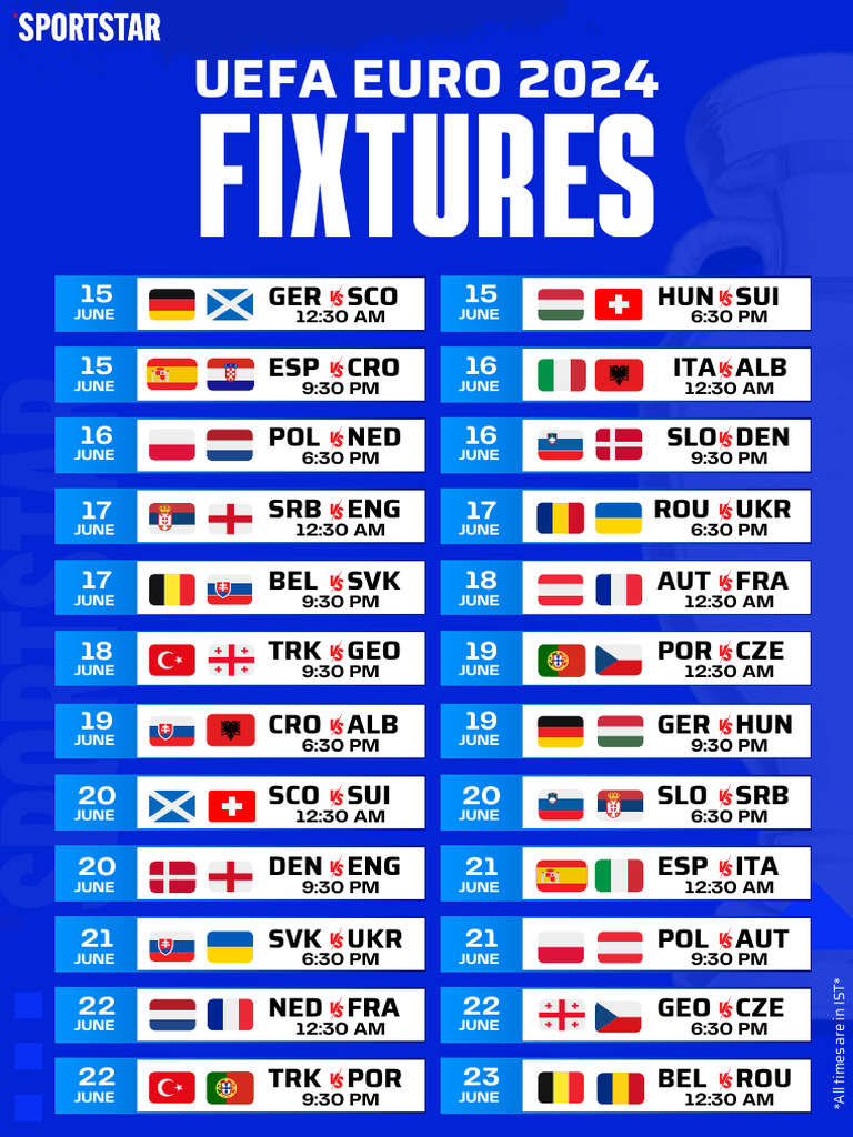 Euro 2024 Match - Schedule | PDF