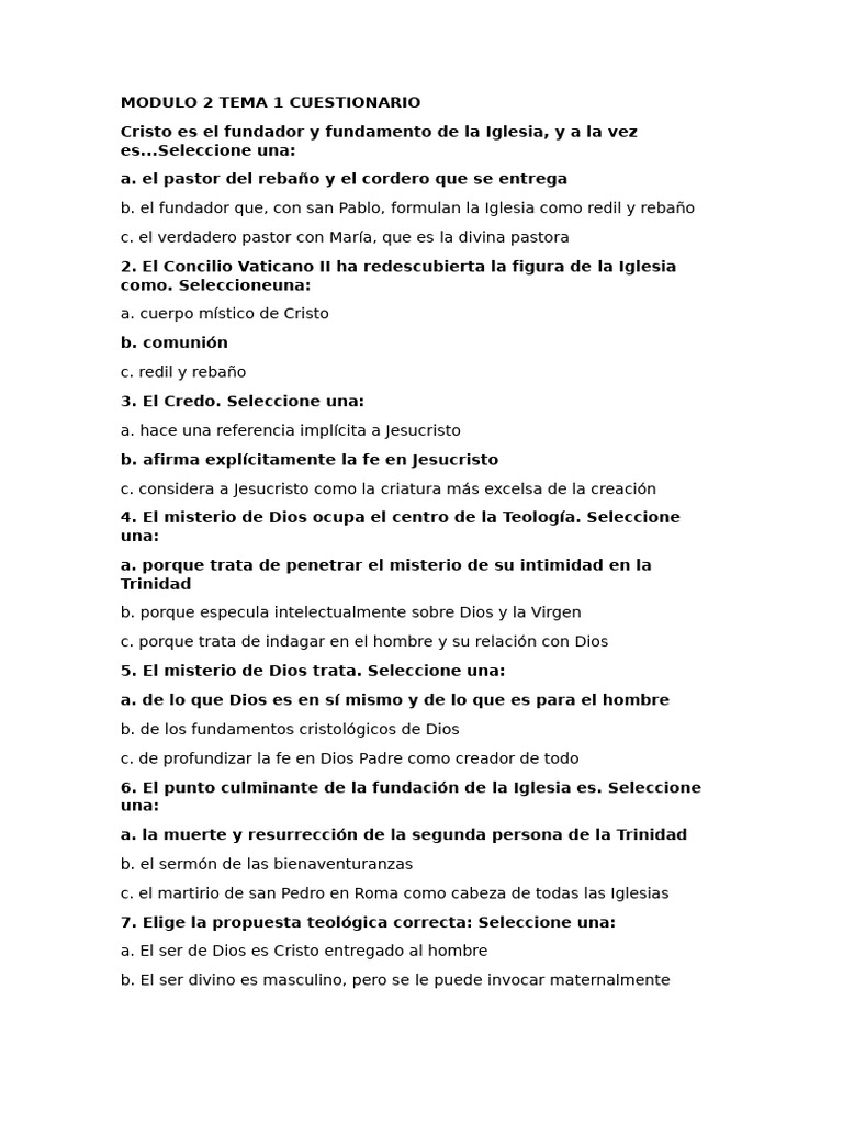 Modulo 2 Tema 1 Cuestionario | PDF