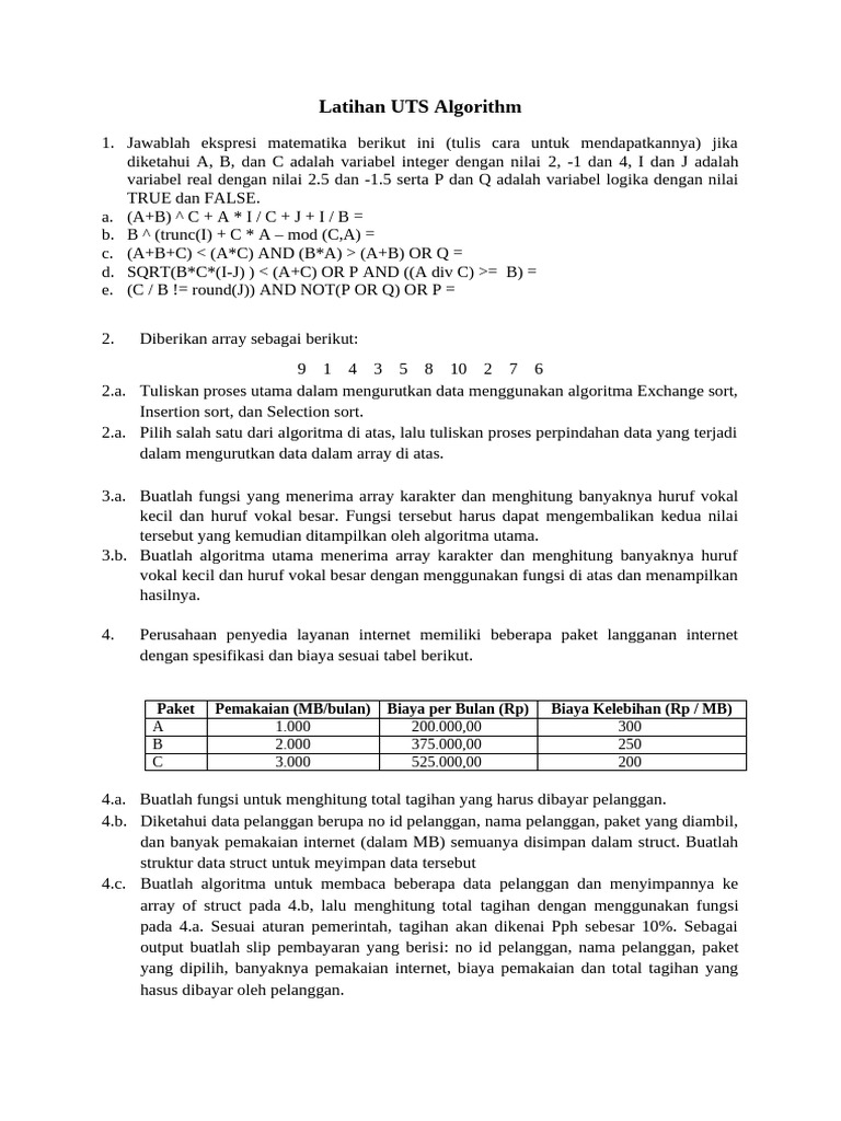 Latihan UTS Algorithm123 | PDF