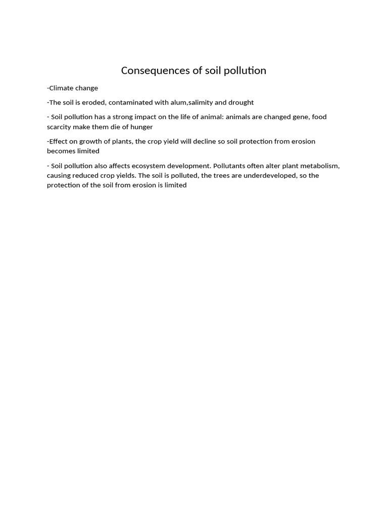 Consequences of Soil Pollution | PDF