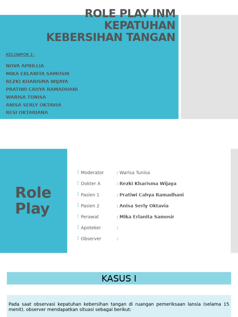 Kelompok 2 - Role Play Inm Kepatuhan Kebersihan Tangan | PDF