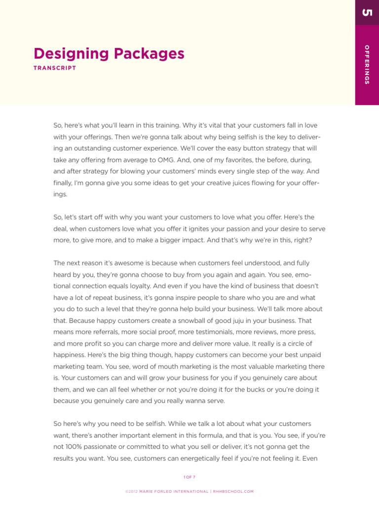 Designing Packages Transcript | PDF