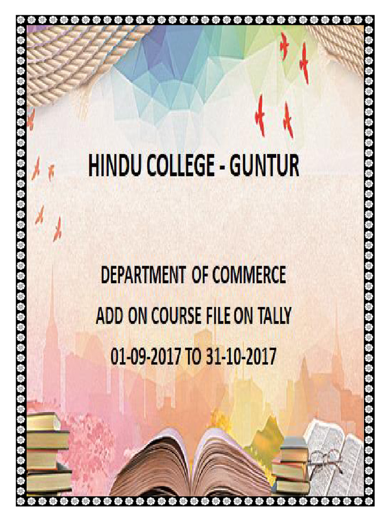 Add On Course - Tally 2017-2018 | PDF