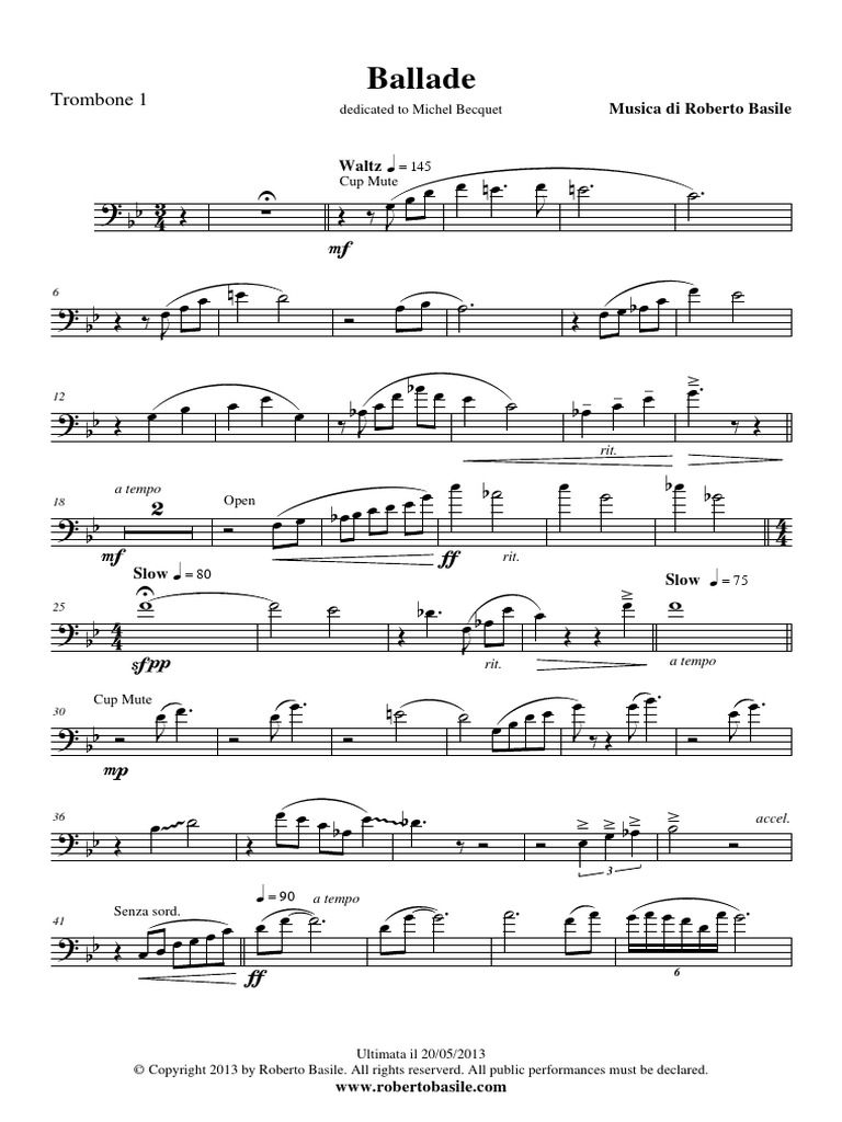 3) Ballade - Trombone 1.mus | PDF
