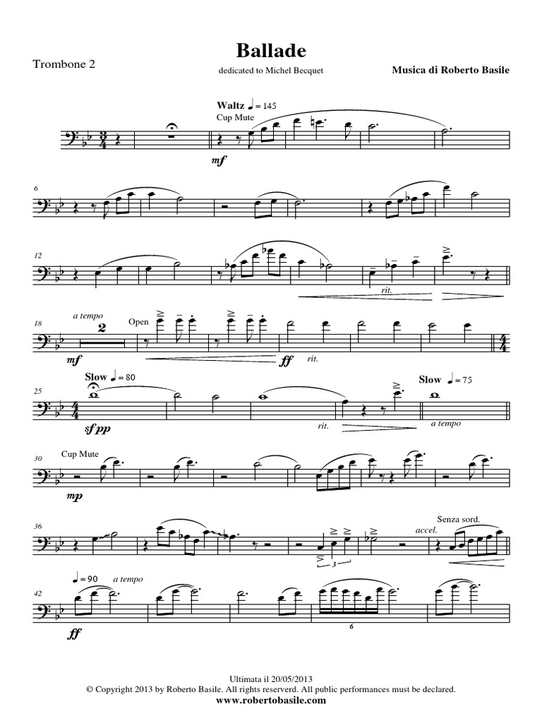 4) Ballade - Trombone 2.mus | PDF