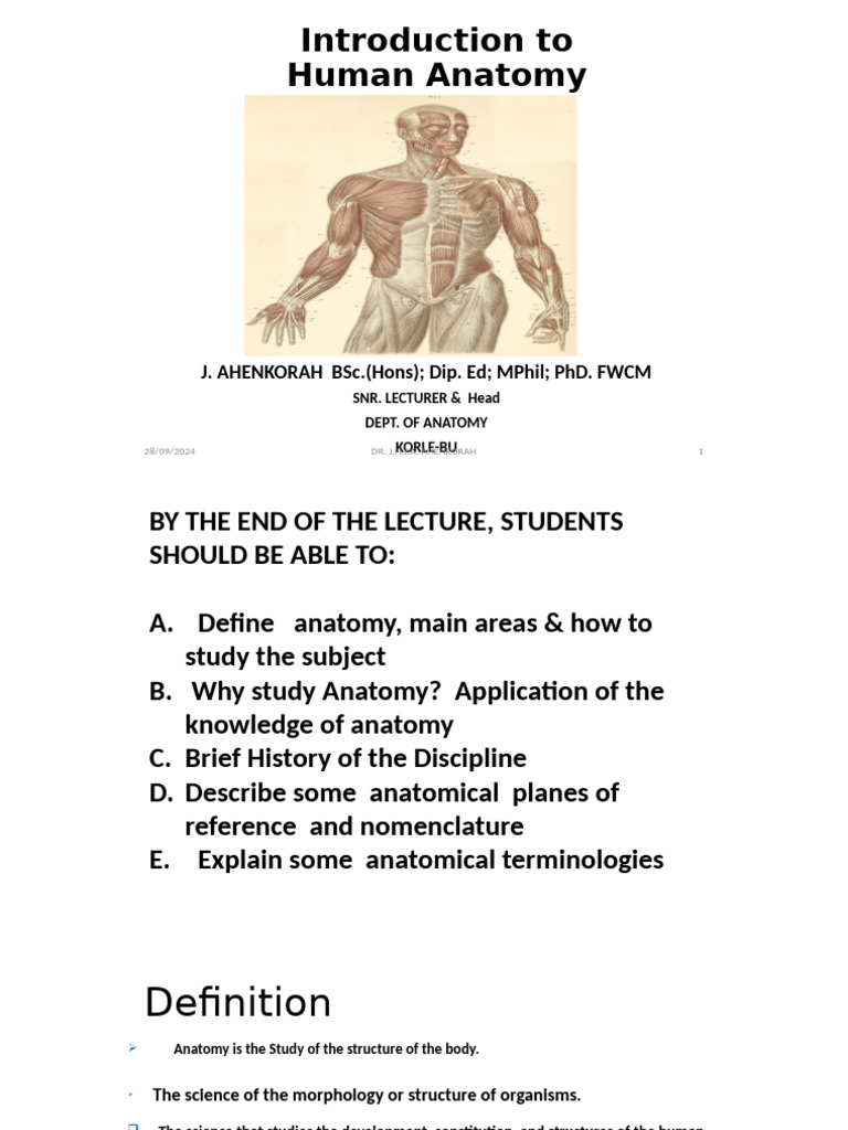 Intro Anatomy For Allied Health Sciences 2022 | PDF | Anatomical Terms Of Location | Wellness
