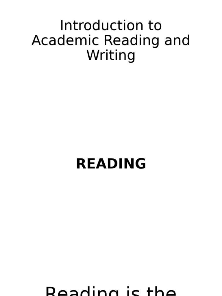 Academic Reading Writing - Intro | PDF