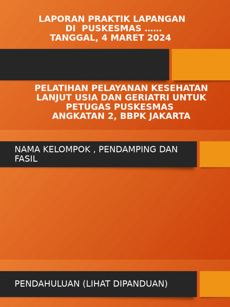 Contoh Lap PPT Lansia Dan Geriatri | PDF