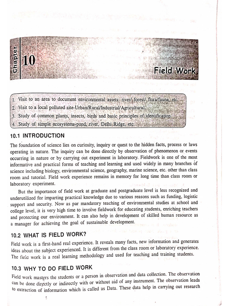 Chapter - 10 Field Work | PDF