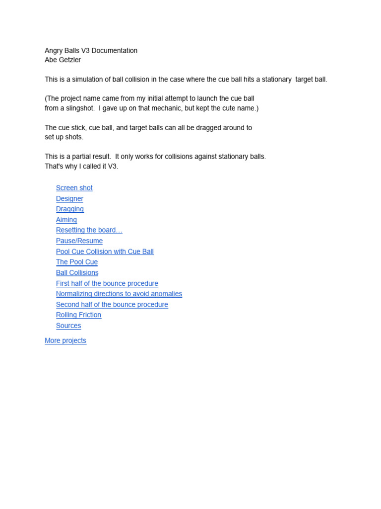 Angry Balls V3 Documentation | PDF