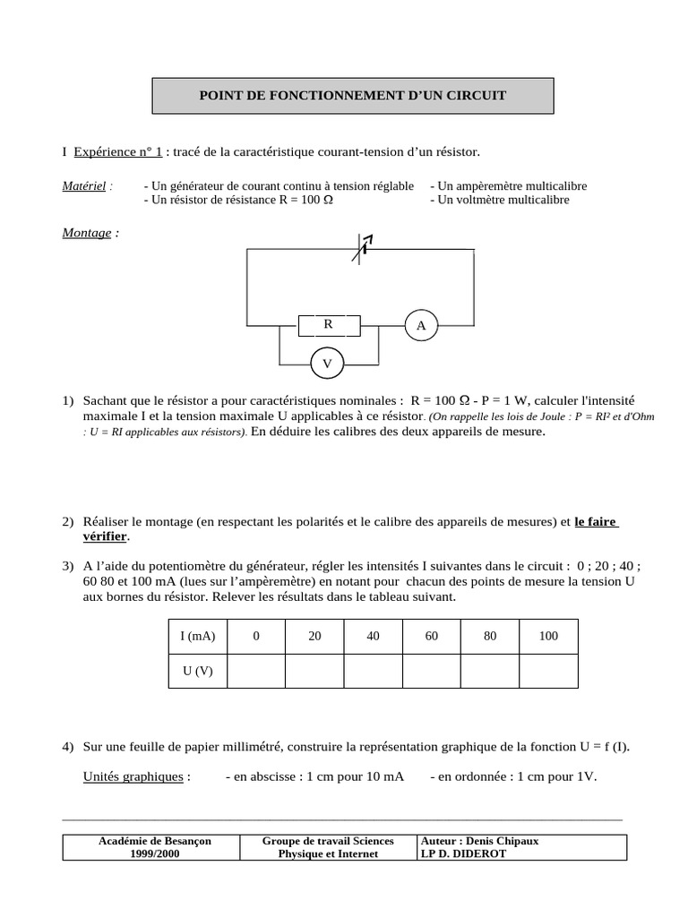TP FMB Electricite Point de Fonc | PDF