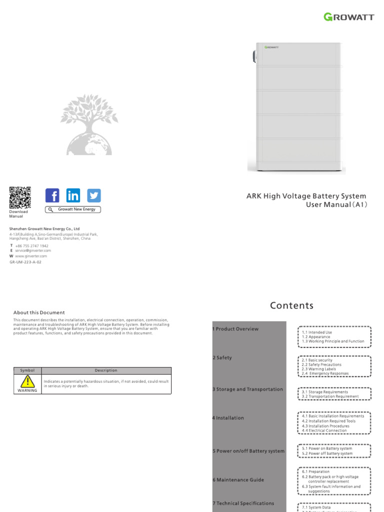 ARK HV Battery User Manual 202211 | PDF