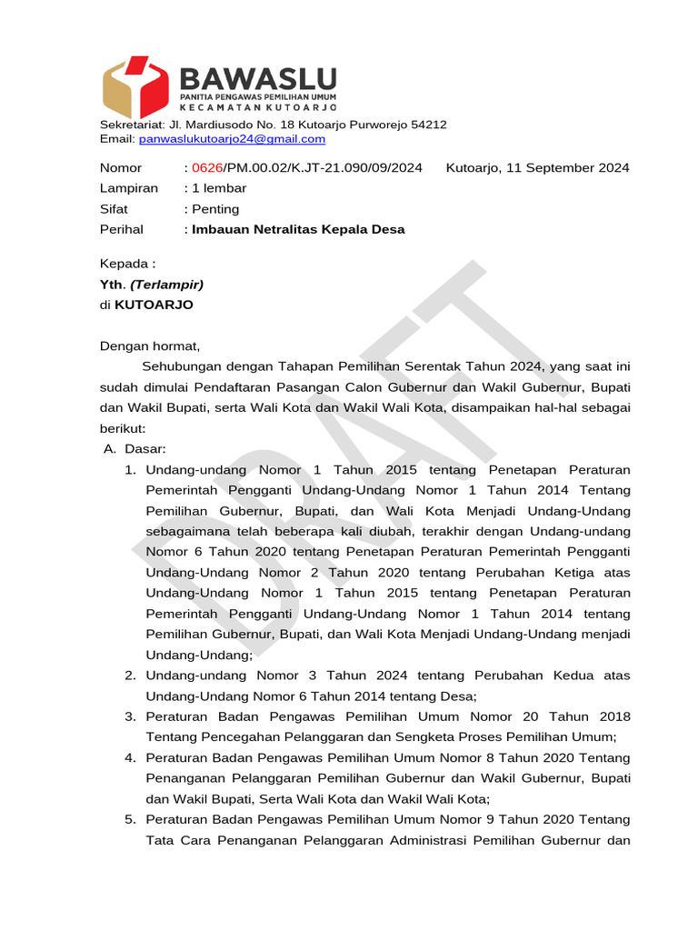 Imbauan Netralitas Kades | PDF