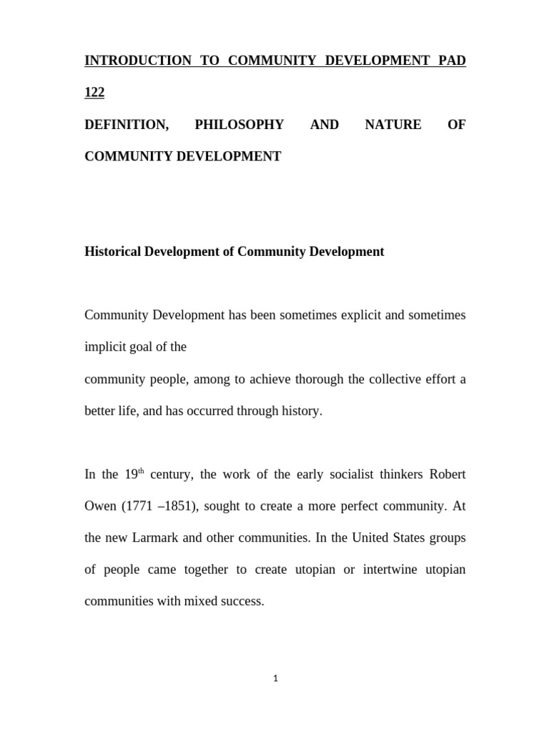 Pad 122 Introduction To Community Development | PDF