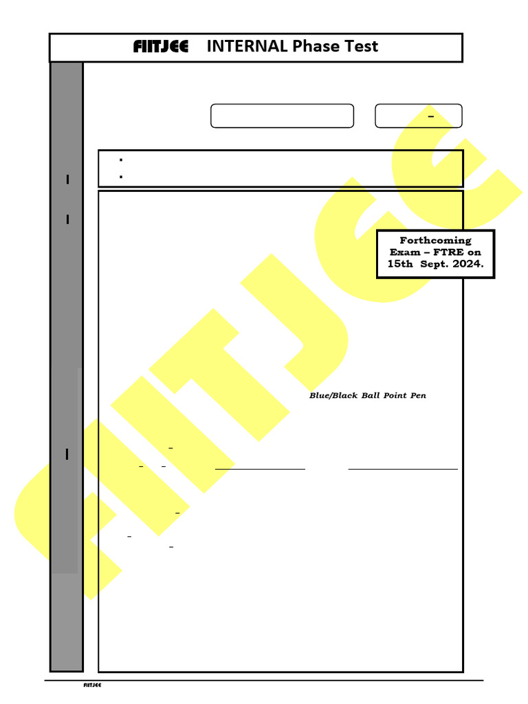 Phase Test-4 Paper-1 04-8-24 | PDF