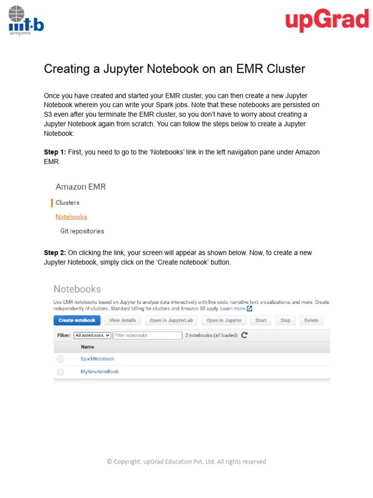 Creating A Jupyter Notebook On EMR Cluster | PDF