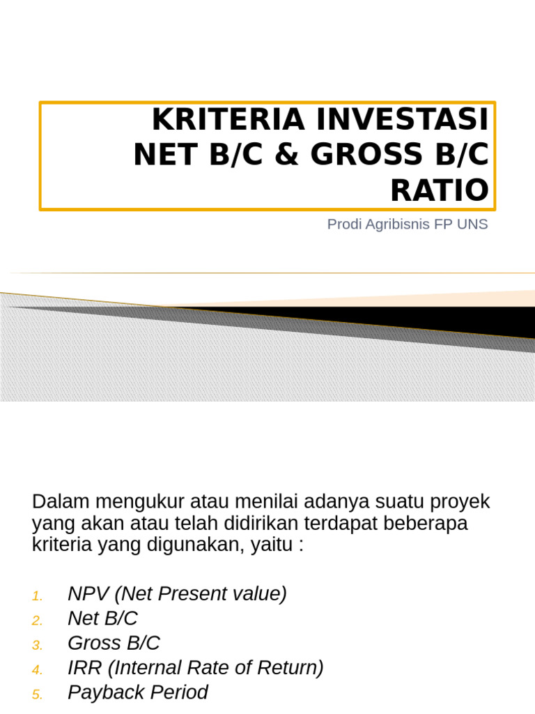 Kriteria Investasi Net Bc-Upload | PDF