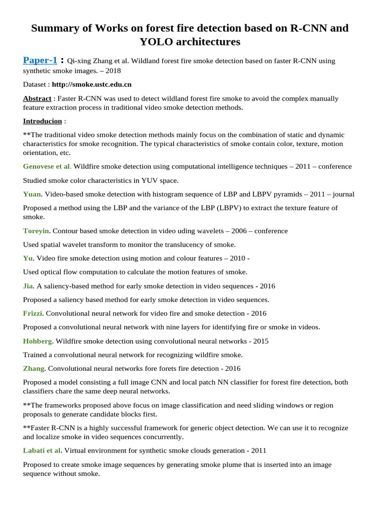 Works On Forest Fire Detection Based On Region Based Convolutional ...