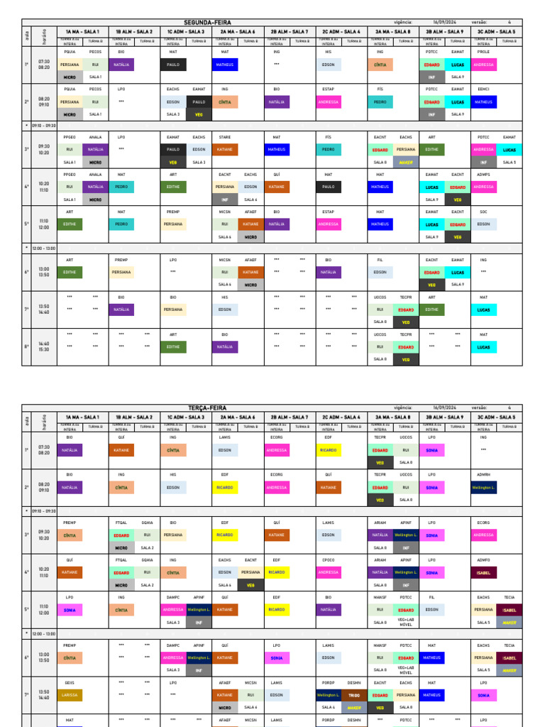 Schedule for Classes and Groups | PDF