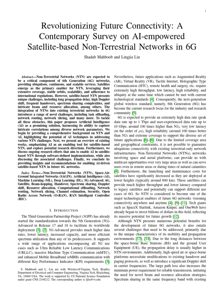 Revolutionizing Future Connectivity: A Contemporary Survey On AI-empowered Satellite-Based Non ...