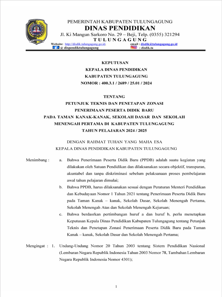 Juknis Dan Zona PPDB 2024-2025 | PDF