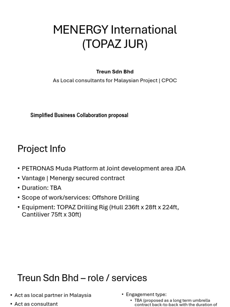 Scope of Work and Deliverables of TREUN To Support TOPAZ Offshore ...