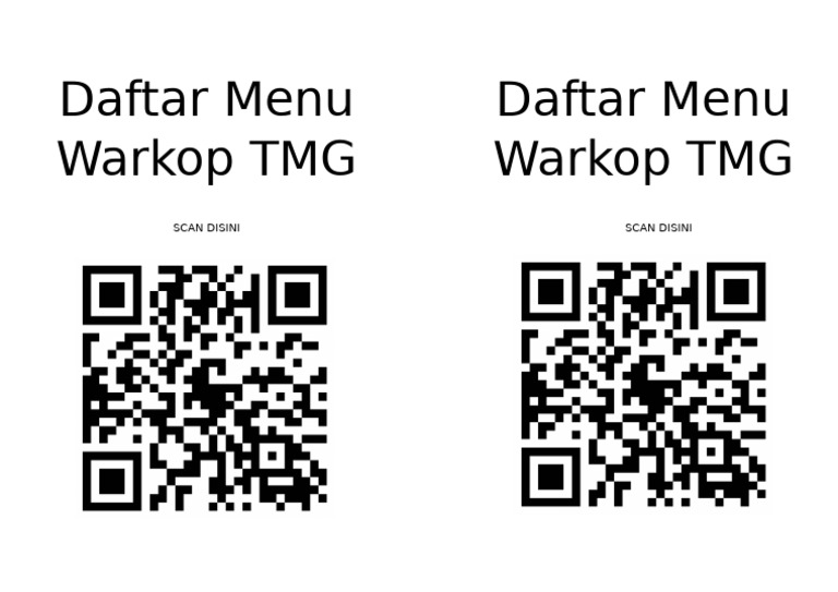 Daftar Menu Warkop TMG | PDF