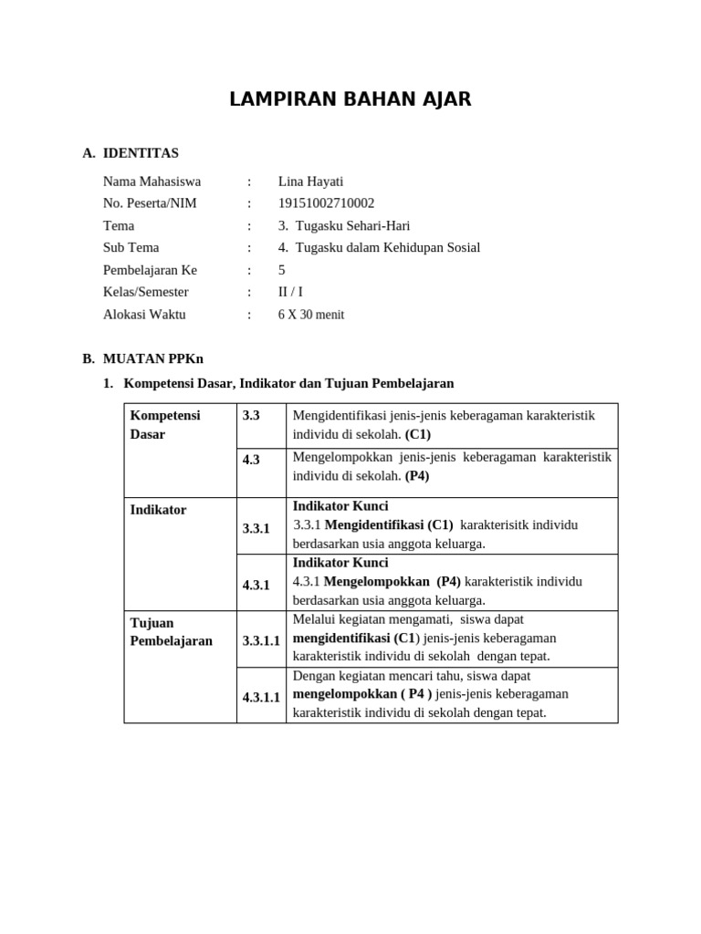 Lampiran 1 Bahan Ajar | PDF