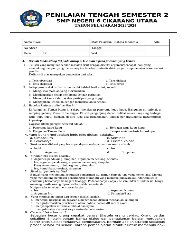 PTS 2 Kelas 8 IPA Chy | PDF