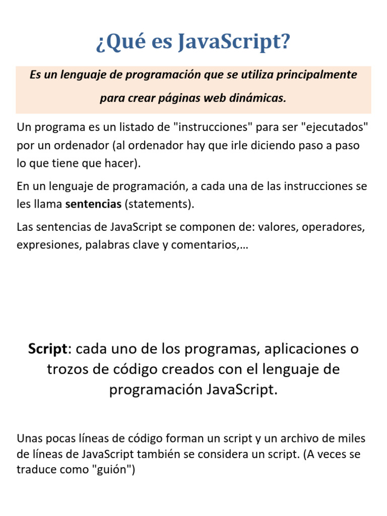 Presentación Intro A JavaScript | PDF