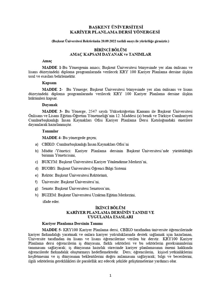 Kariyer Planlama Yong | PDF