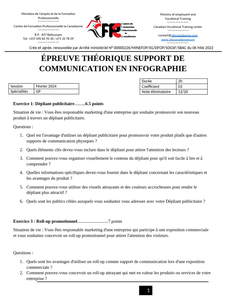 EXAM-support de Communication en Infographie | PDF EXAM-support de Communication en Infographie | PDF