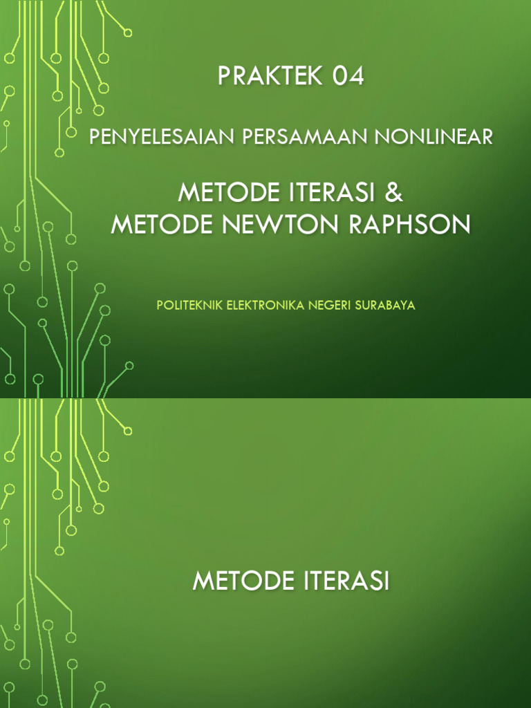 Bab04 - NonLinear Metode Iterasi Dan Newton Raphson | PDF
