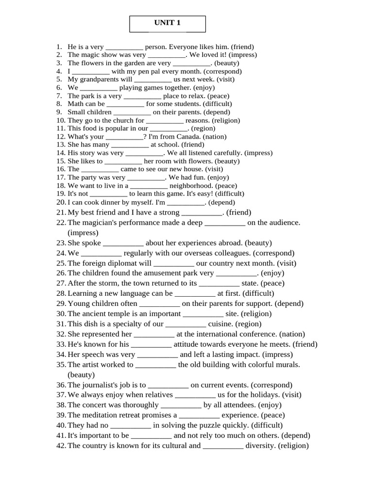 Wordform Unit 1 (l9) | PDF